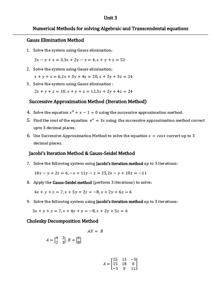 Numerical Methods for Algebraic Equations | PDF | Numerical Analysis ...
