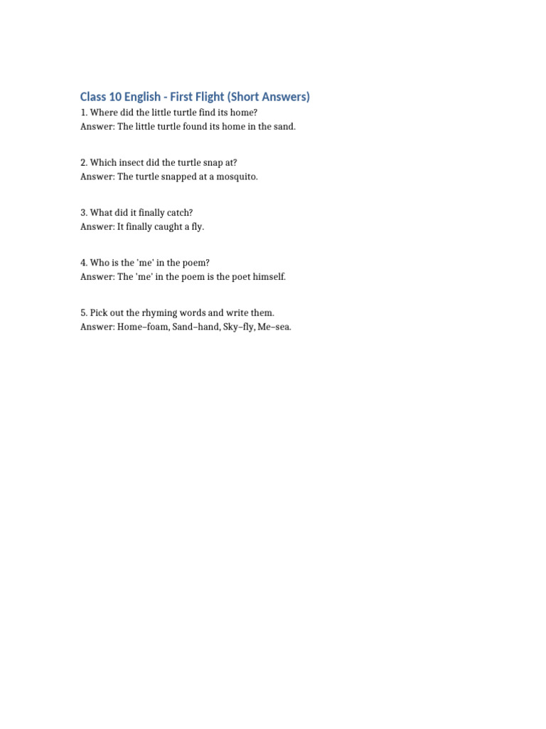 First Flight Answers | PDF