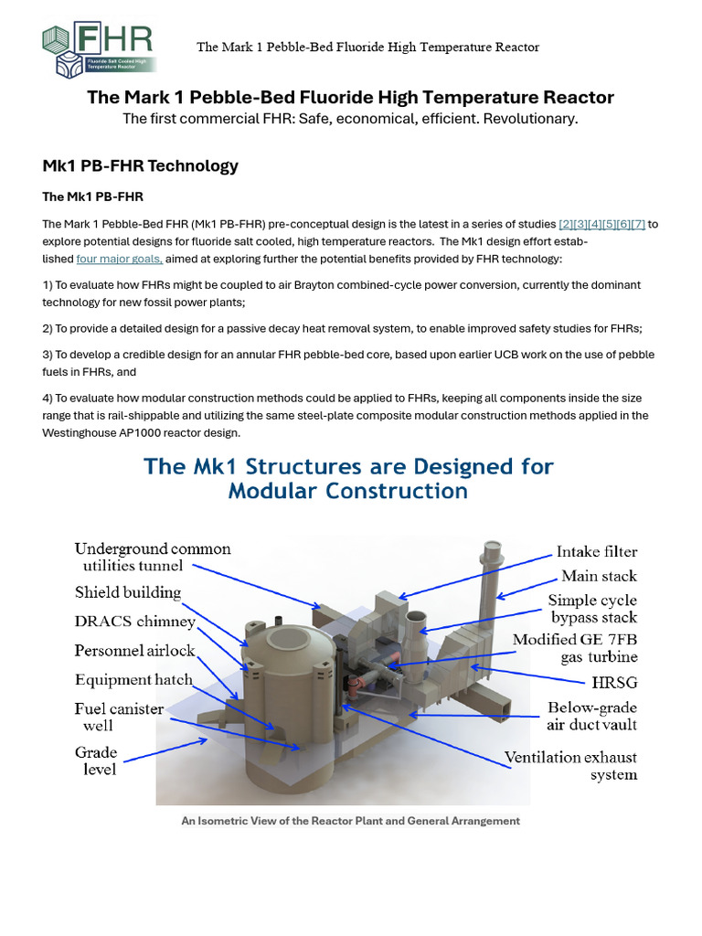 The Mark 1 Pebble-Bed Fluoride High Temperature Reactor | PDF | Nuclear ...