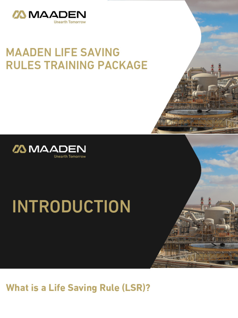 Maaden Life Saving Rules Training Guide | PDF | Dangerous Goods | Hazards