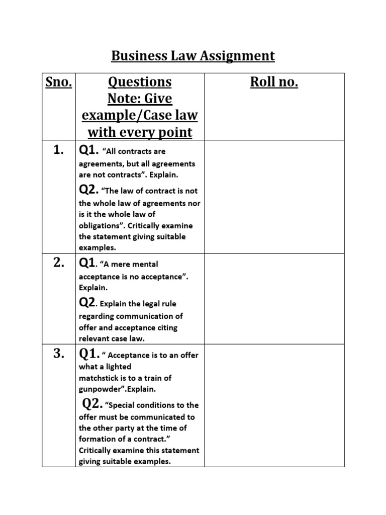 Important Question of Law | PDF | Consideration | Private Law
