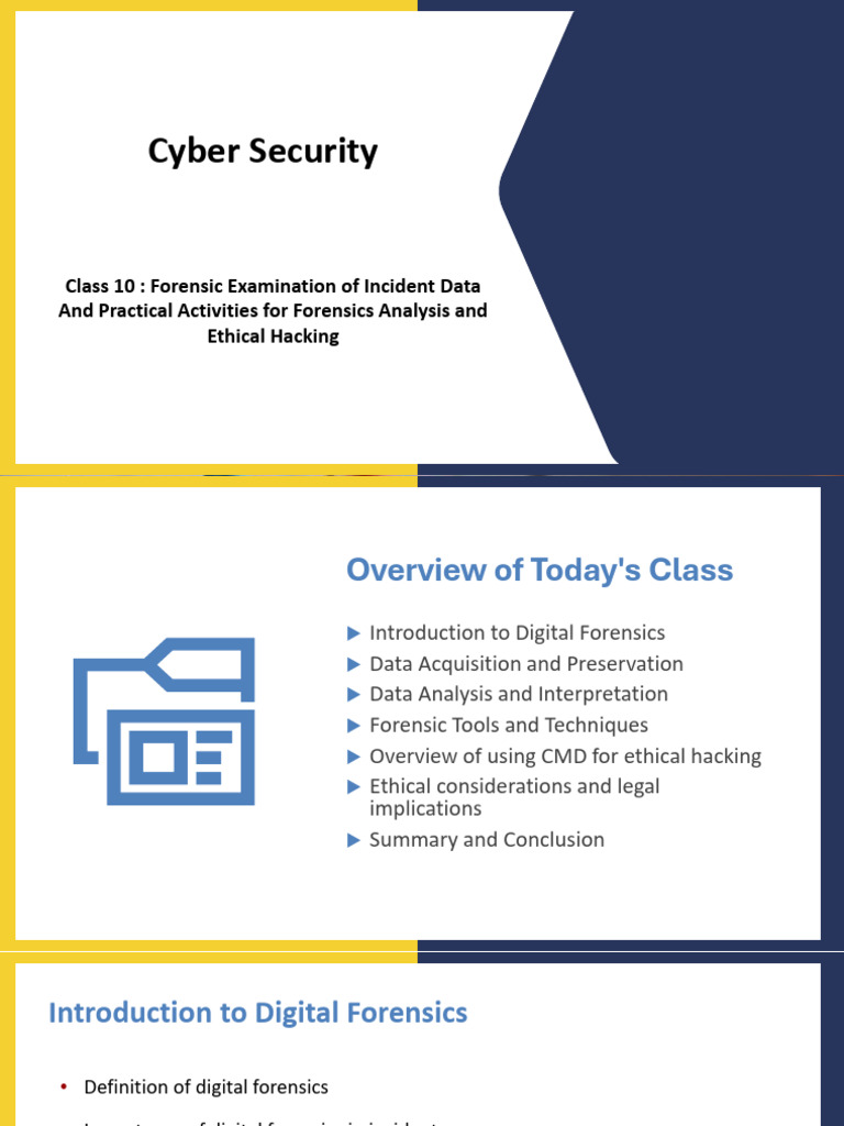 L11 Class-10 Forensic Examination of Incident Data | PDF | Computer Forensics | Digital Forensics
