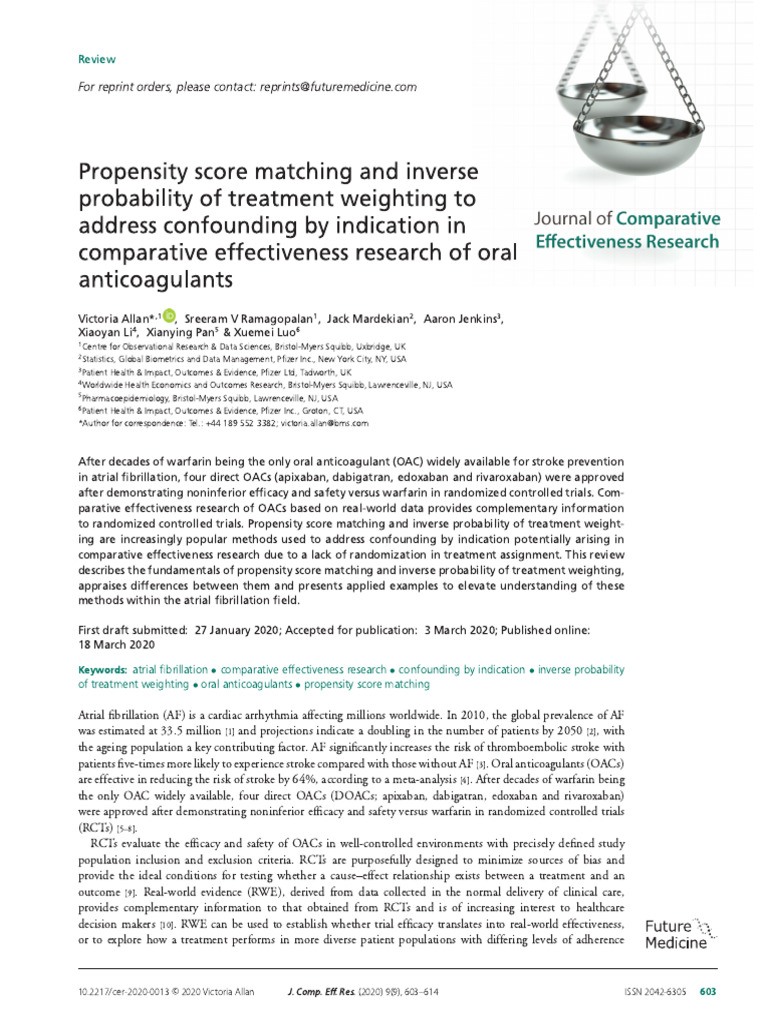Propensity Score Matching Article | PDF