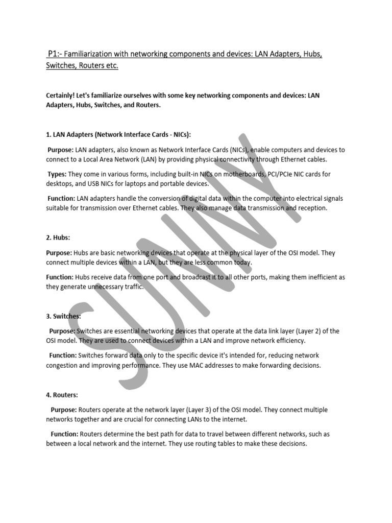 Networking Components and Cable Preparation | PDF | Ip Address ...