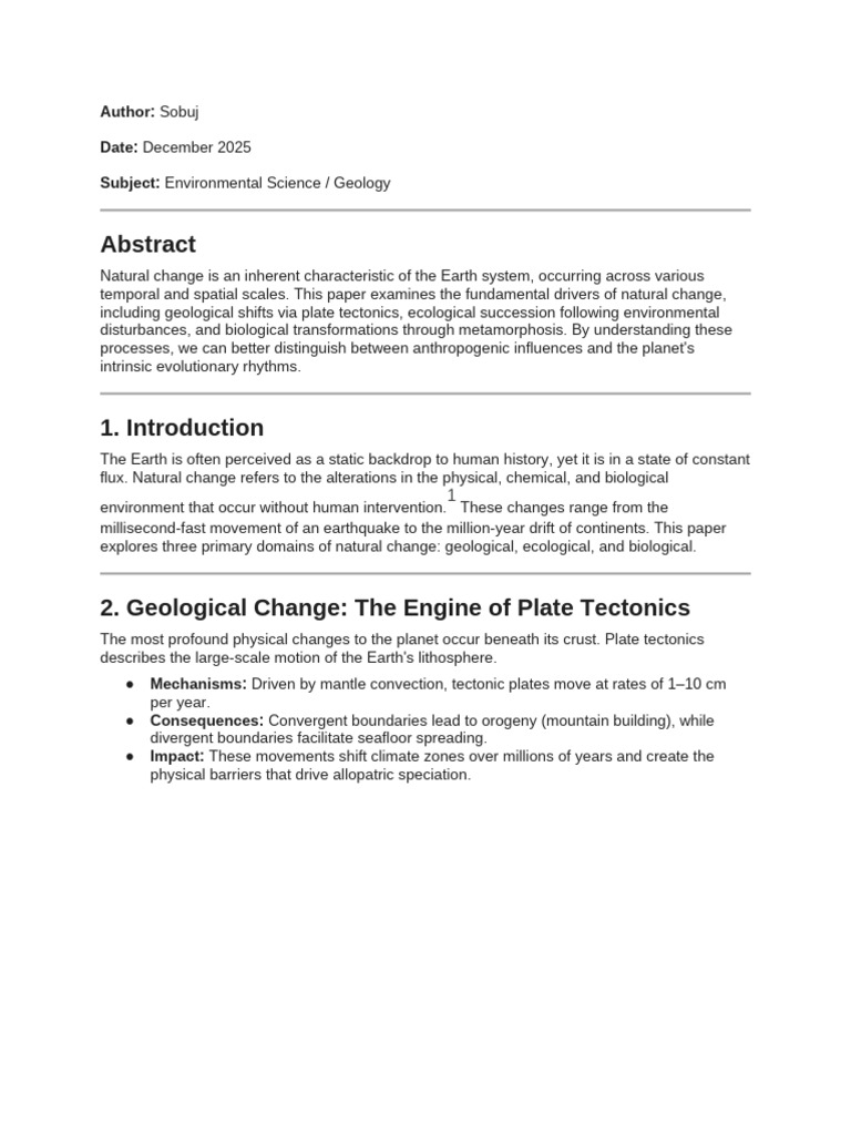 Understanding Earth's Natural Changes | PDF | Plate Tectonics | Earth ...