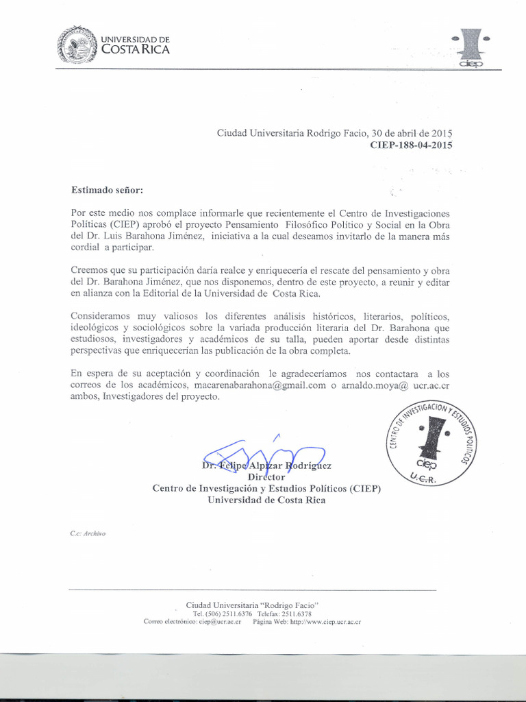 Carta X Colabordores | PDF