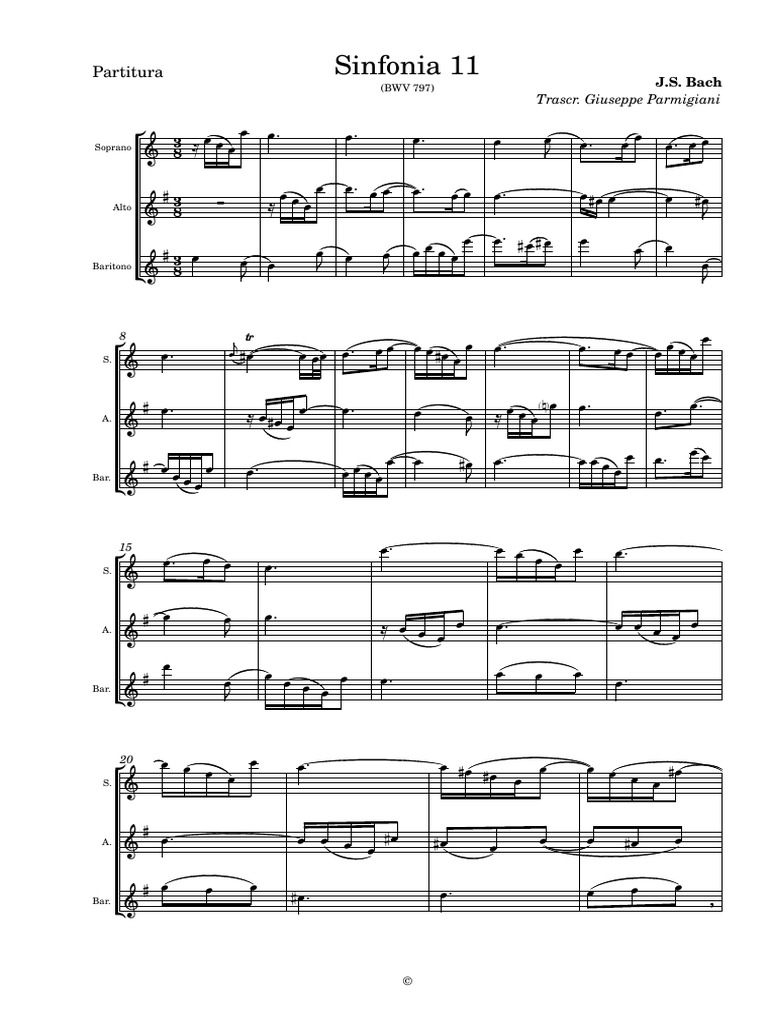 Bach Sinfonia 11 Score (BWV 797) | PDF | Musical Compositions | Public ...