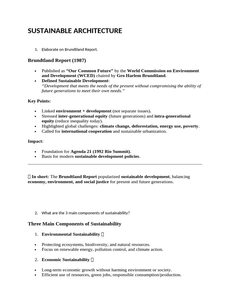 Understanding Sustainable Architecture Concepts | PDF | Climate Change ...