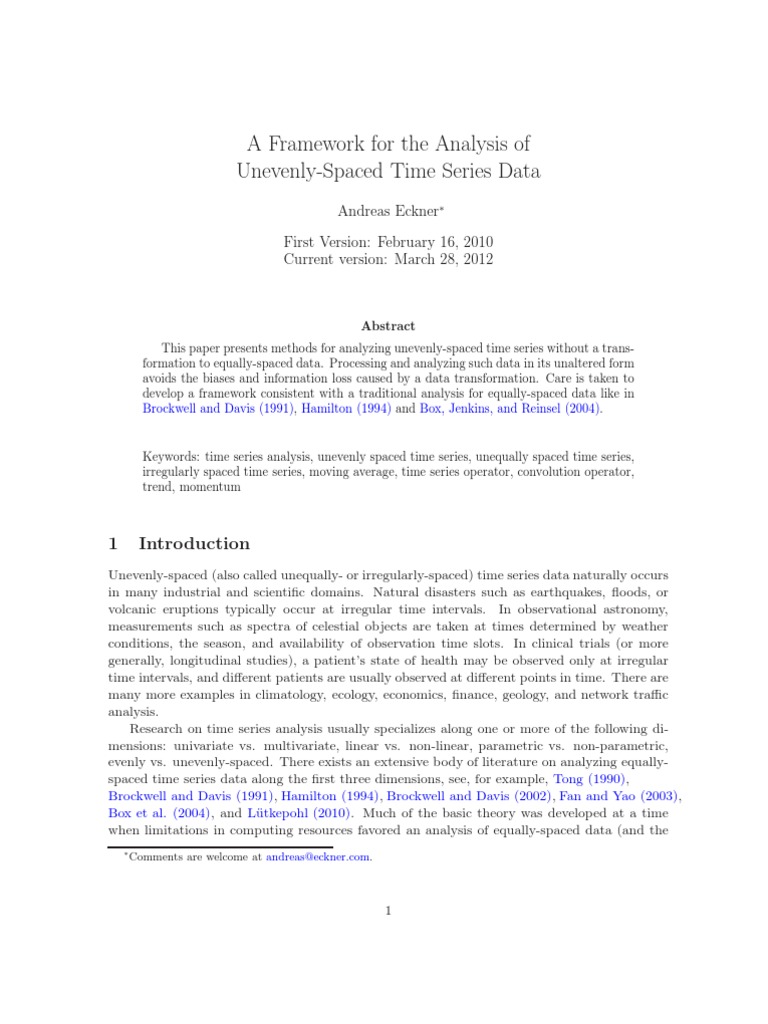 Unevenly Spaced Time Series Analysis | PDF | Convolution | Time Series