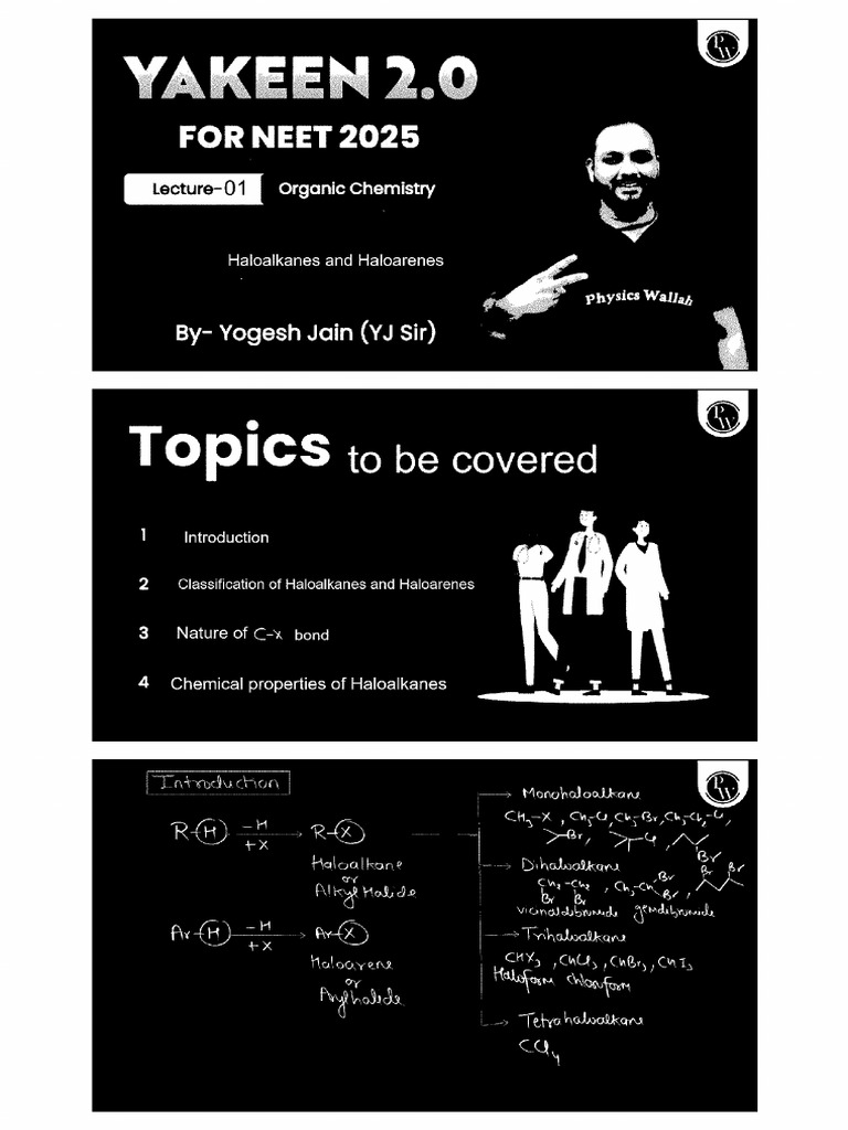 Haloalkanes and Haloarenes 01 Class Notes (9 Files Merged) | PDF