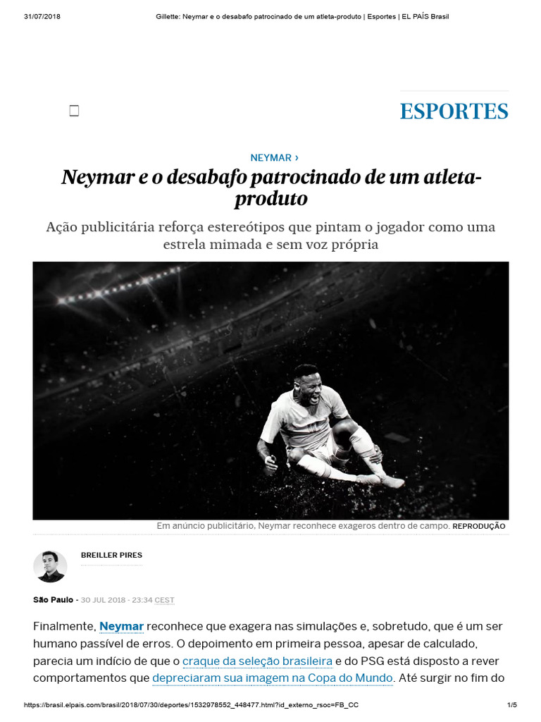 Gillette_ Neymar e o desabafo patrocinado de um atleta-produto ...