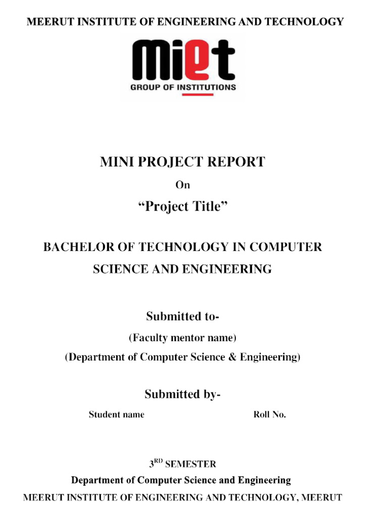 Mini Project Report Format | PDF | Computing