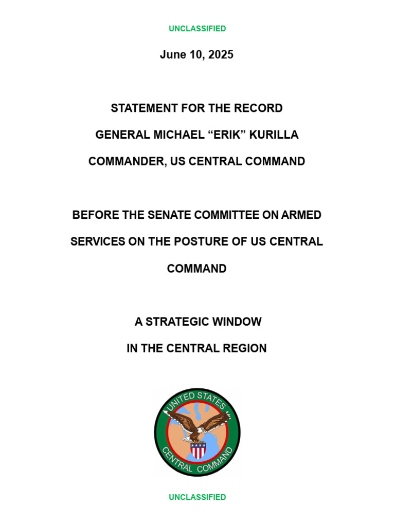 USCENTCOM Posture and Regional Strategy | PDF | Jihadism | Houthis
