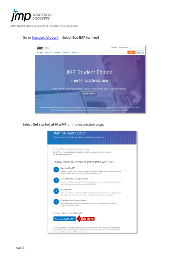 JMP Student Edition Installation Guide | PDF | Jmp (Statistical ...