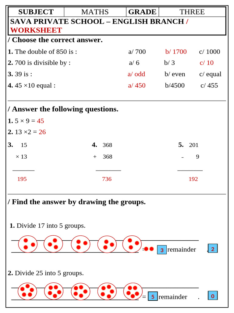 Mathematics 3 Worksheet | PDF