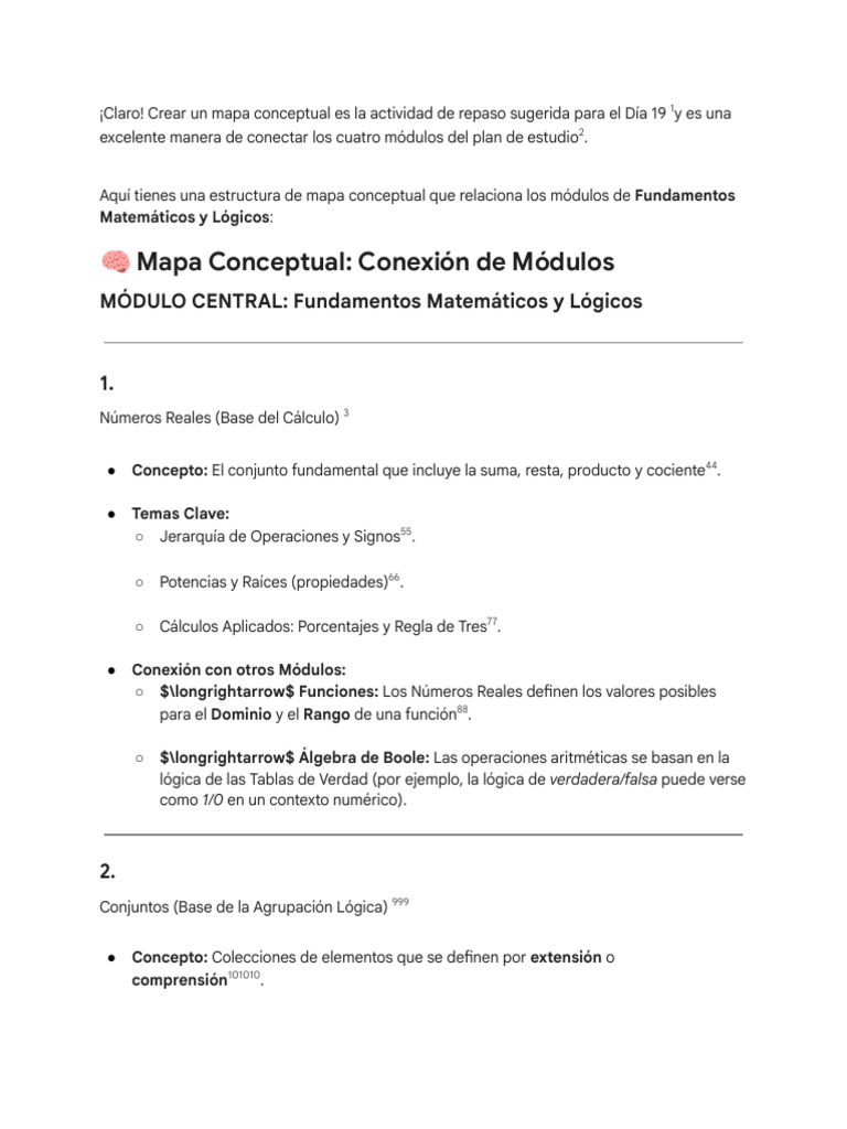 Crear Un Mapa Conceptual Que Conecte Los 4 Módulos | PDF | Álgebra de Boole | Enseñanza de ...