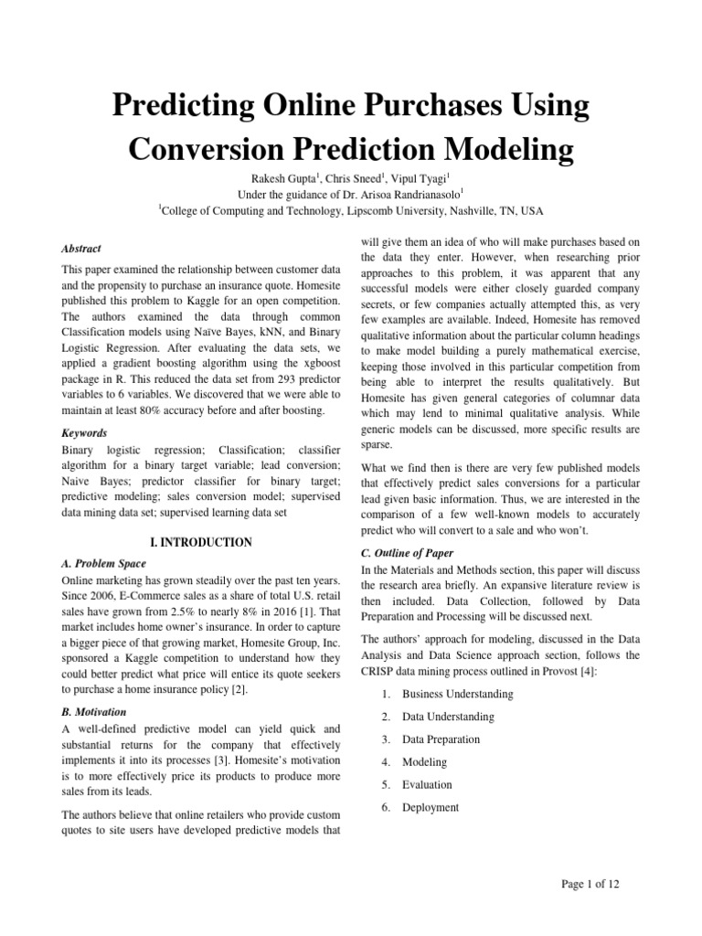 Predicting Insurance Purchase Conversions | PDF | Logistic Regression ...