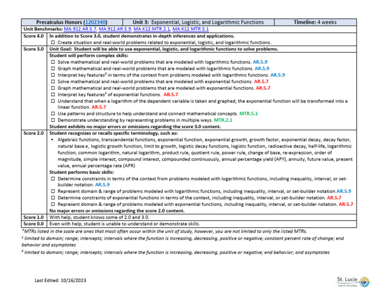 Exponential and Logarithmic Functions Guide | PDF | Exponential ...