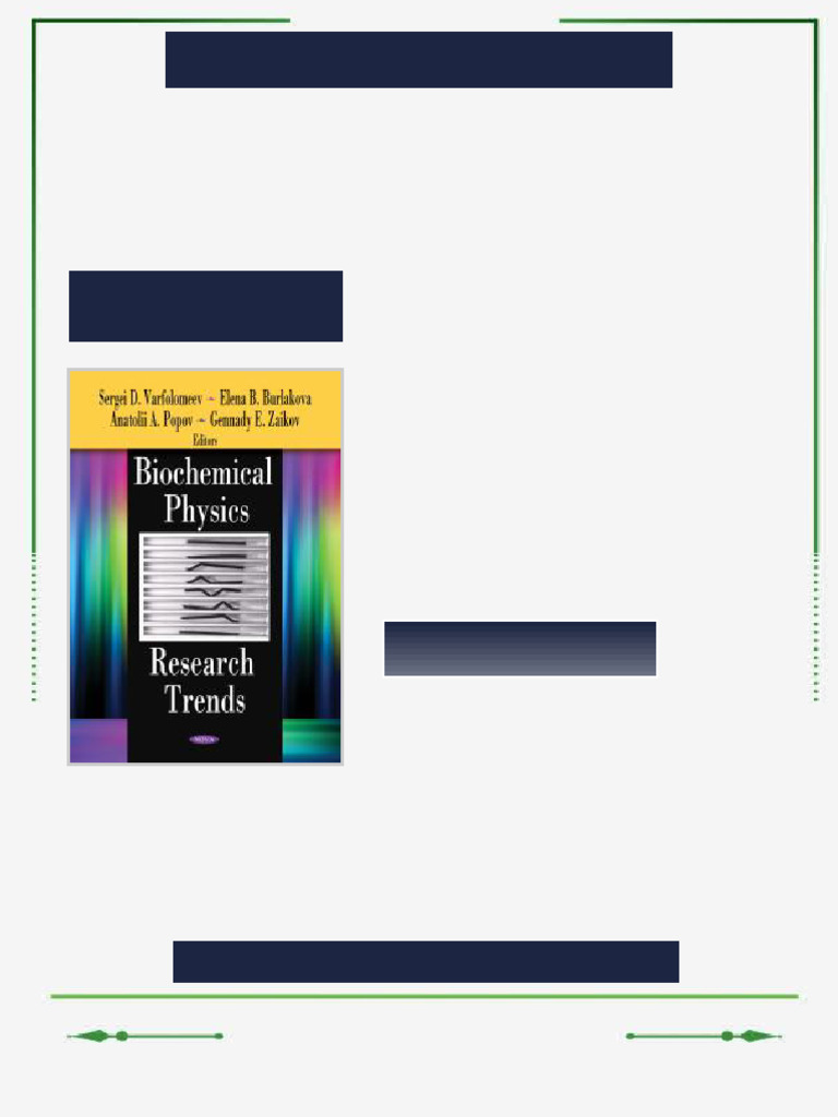 Biochemical Physics Research Trends 1st Edition Sergei D. Varfolomeev ...