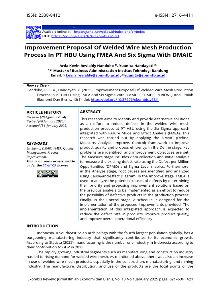 Welded Wire Mesh Process Improvement | PDF | Six Sigma