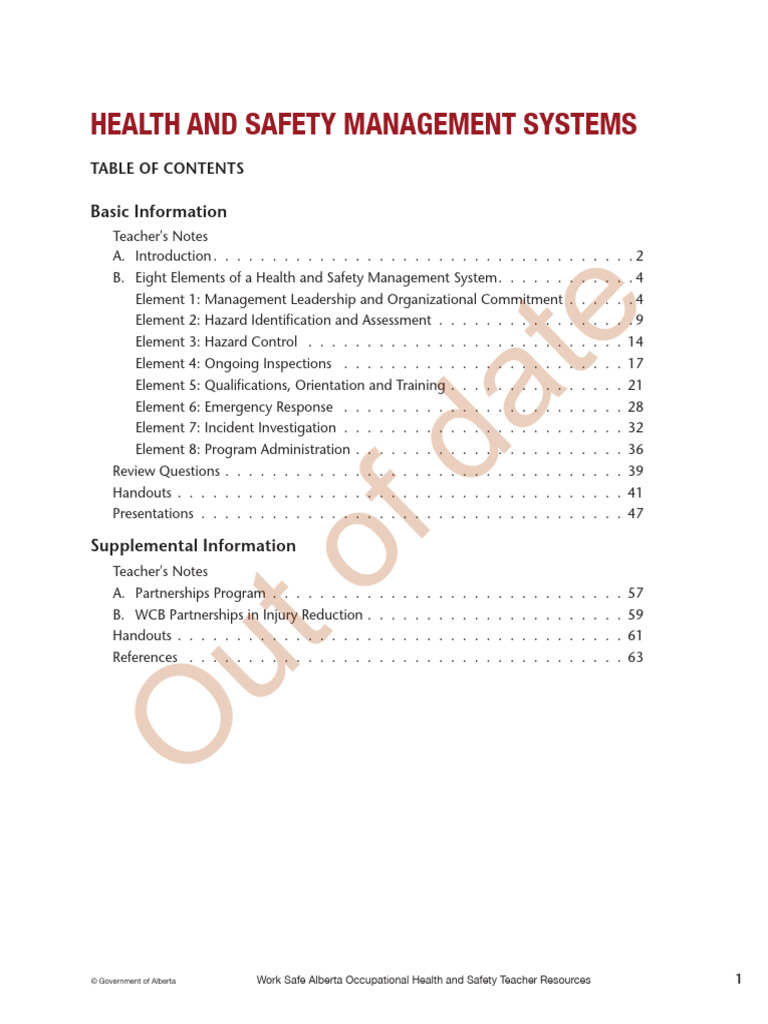 Ohs Teacher Resource Binder Chapter03 | PDF | Occupational Safety And ...