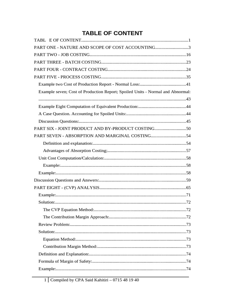 MANAGEMENT ACCOUNTING I RELEVANT FOR COST CONTROL. | PDF | Financial ...