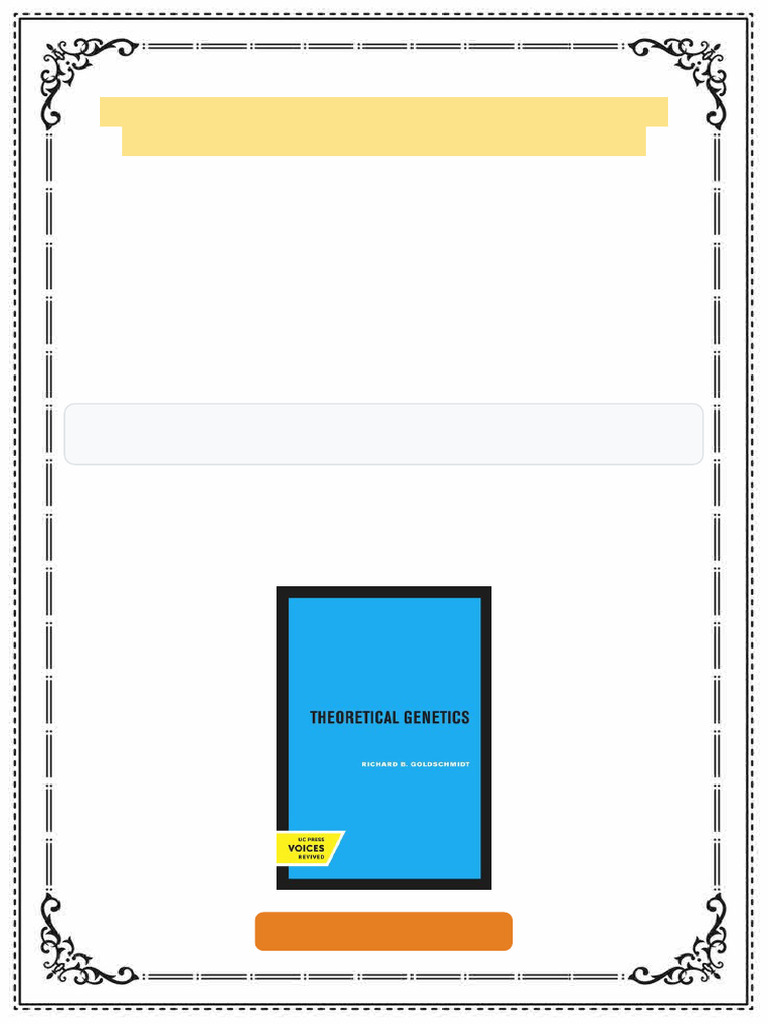 Theoretical Genetics Richard B. Goldschmidt eBook sample available ...