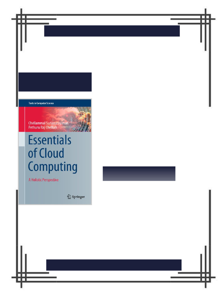 Essentials of Cloud Computing A Holistic Perspective Surianarayanan ...