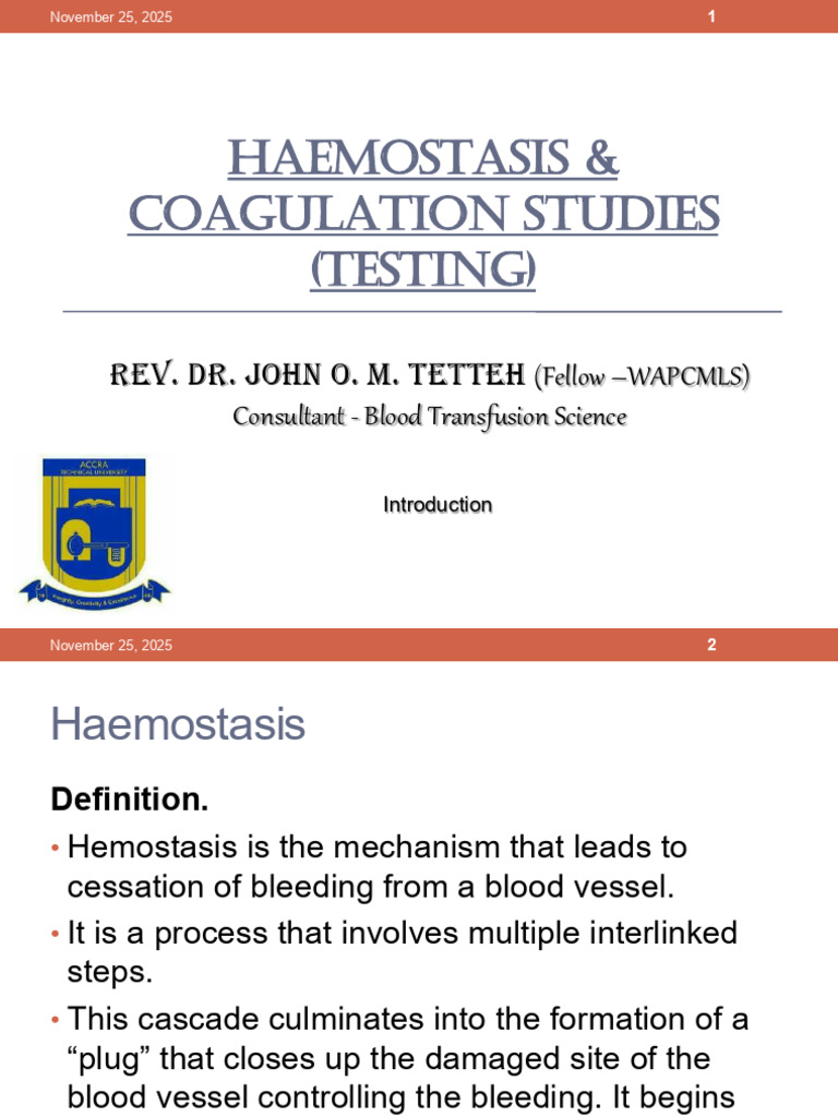 1. Introduction_ Haemostasis & Coagulation Studies | PDF | Coagulation ...