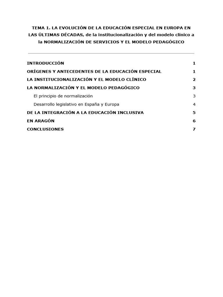 Tema 1 - Final | PDF | Educación especial | Invalidez