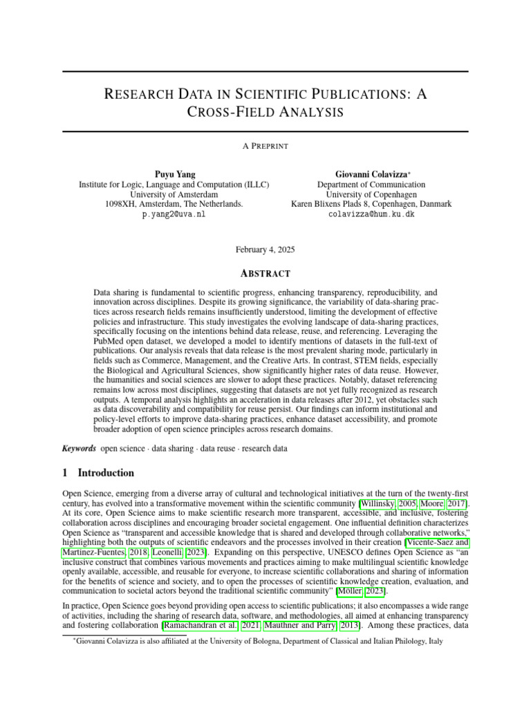 Research Data in Scientific Publications A Cross-F | PDF | Data | Science