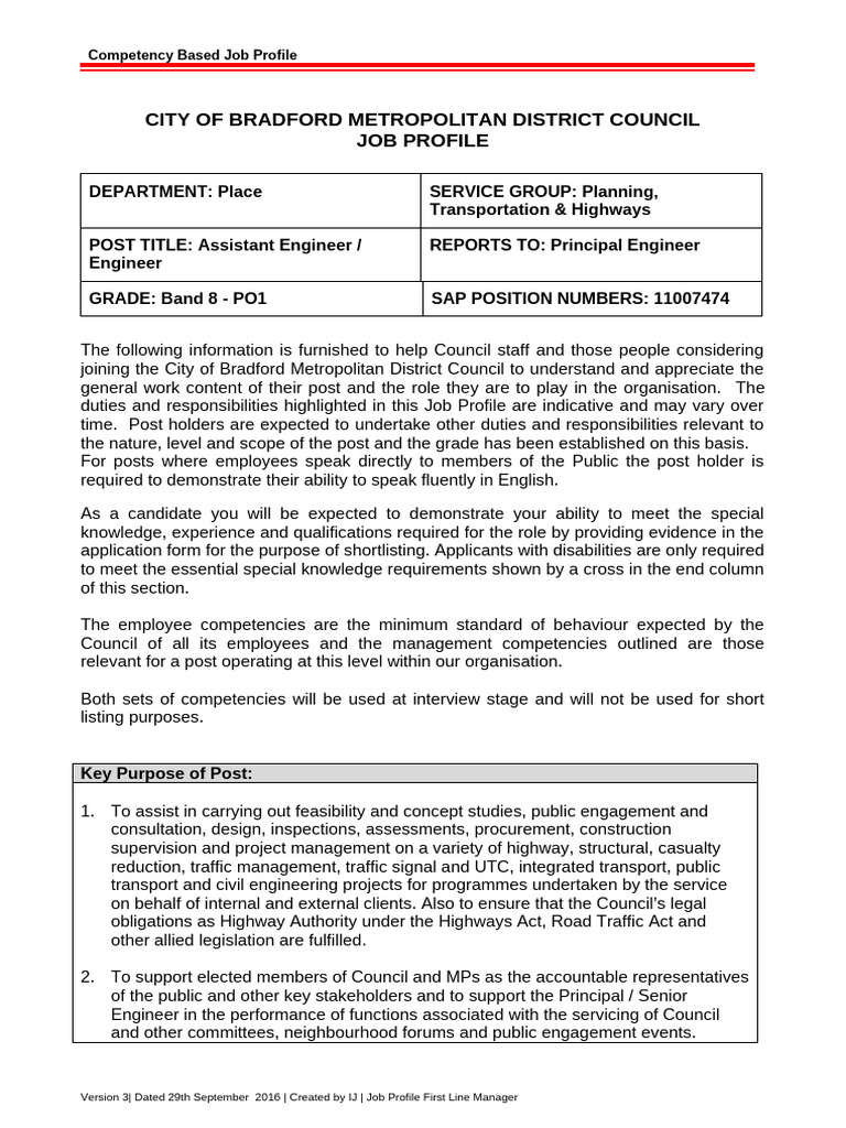 Assistant Engineer-Engineer Job Profile (HMN) | PDF