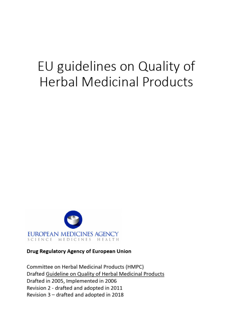 EU Guidelines on Q of HMP | PDF | Pharmacology | Assay
