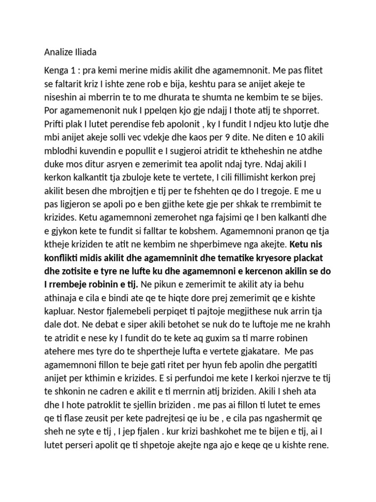 Analize Iliada | PDF