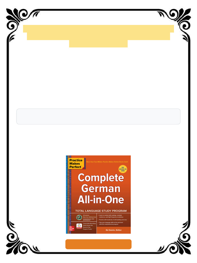 Practice Makes Perfect: Complete German All-in-One 1st Edition Ed Swick ...