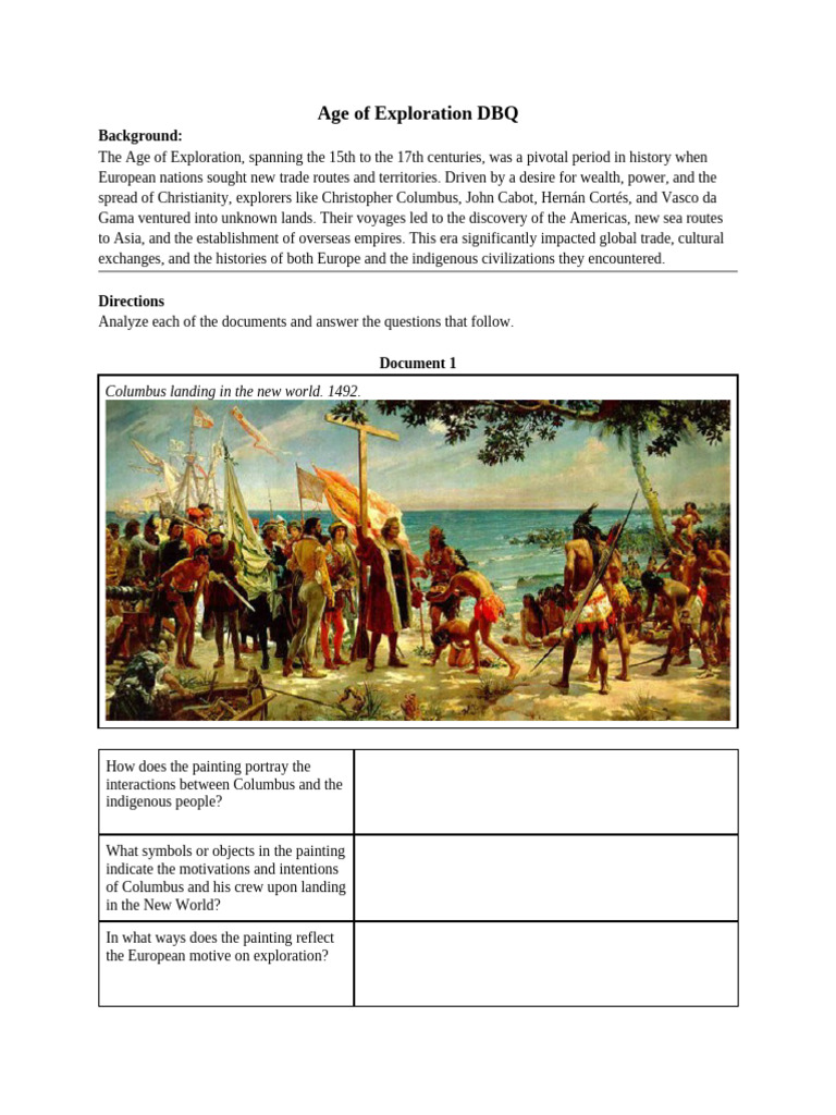 Age of Exploration: Motivations and Impact | PDF | Age Of Discovery ...