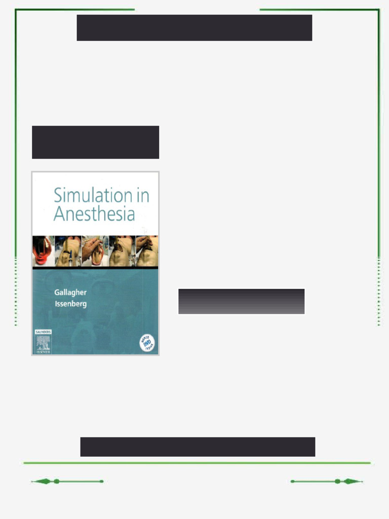 Simulation In Anesthesia 1 Pap/DVD Edition Christopher J. Gallagher Md ...