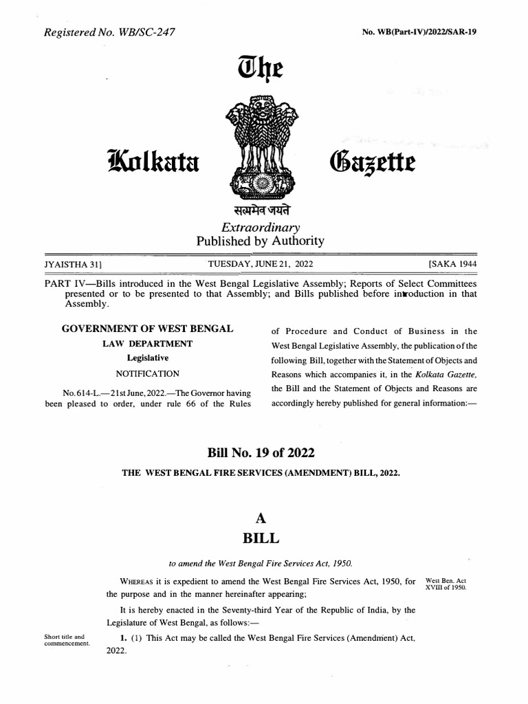 Building Height Rule_BillNo.19of2022WB | PDF