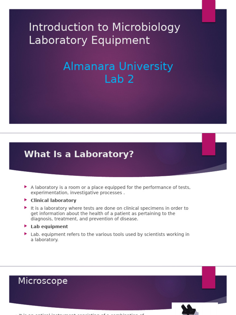 Essential Laboratory Equipment in Microbiology | PDF | Sterilization ...