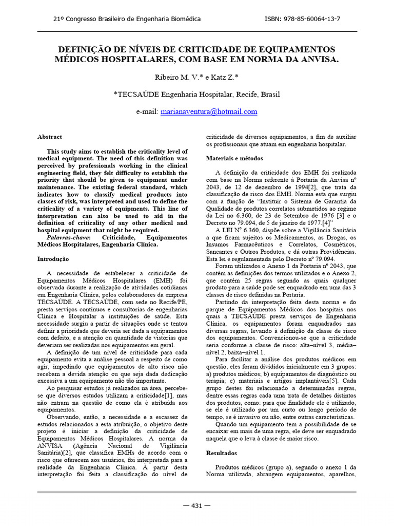 Paper MarianaVentura - Definição de Criticidade de EMH Com Base Em ...
