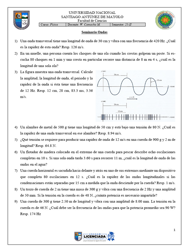 Seminario Ondas 25-II | PDF | Olas | Frecuencia