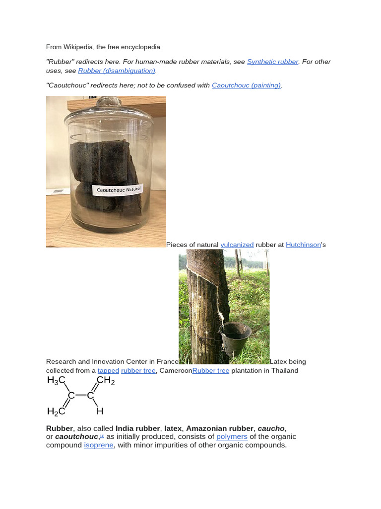 Natural Rubber: Sources and Uses | PDF | Natural Rubber