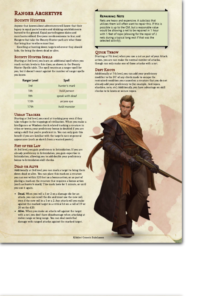 Ranger - Bounty Hunter _ GM Binder | PDF