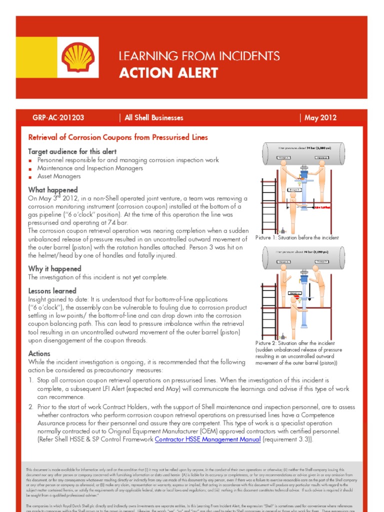 GRP-AC-201203 Corrosion Coupon Retrieval Fatality | PDF | Corrosion ...
