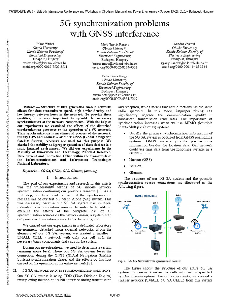 5G Synchronization Problems With GNSS Interference | PDF | Global Positioning System | Radio