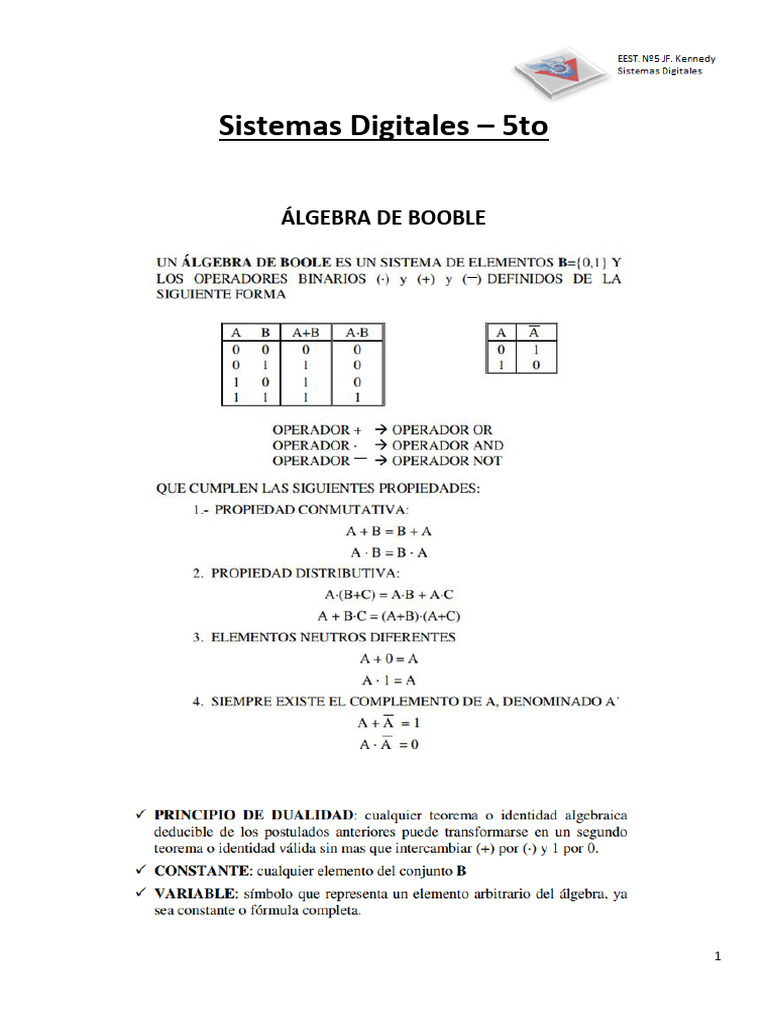 Algebra de Boole | PDF
