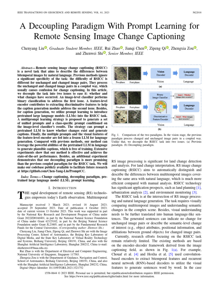 A Decoupling Paradigm With Prompt Learning For Remote Sensing Image ...