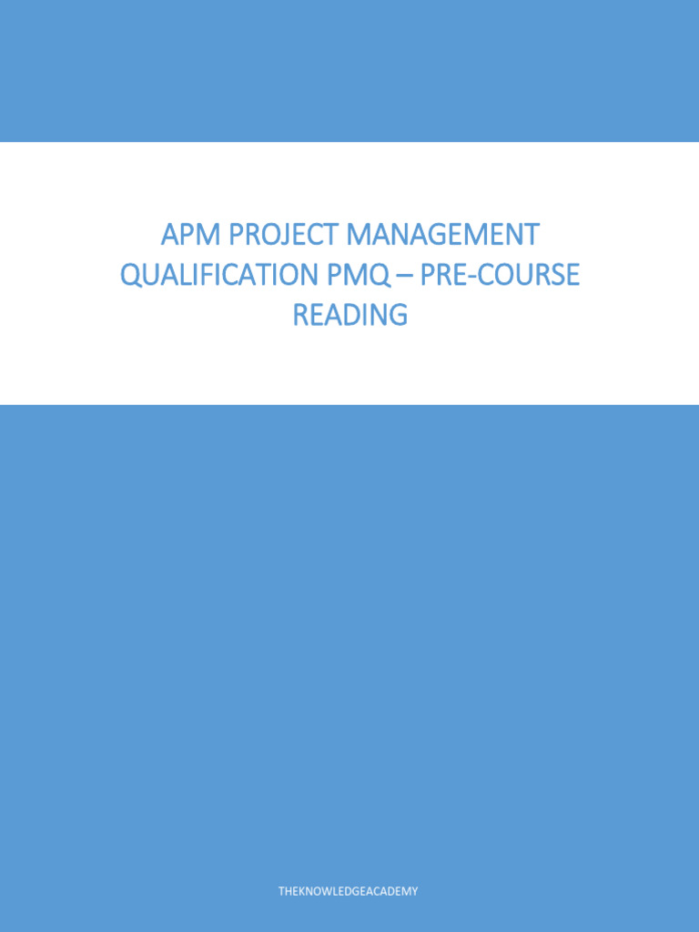 Apm Pmq Pre Course Reading | PDF | Project Management | Net Present Value
