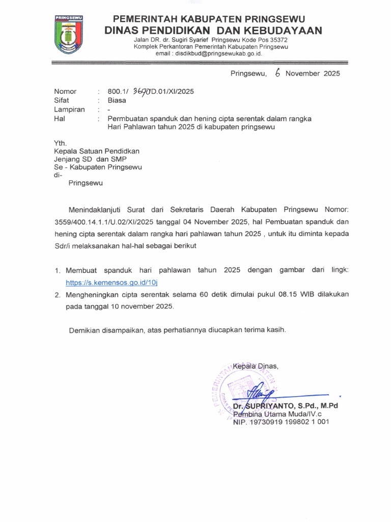 Pembuatan Spanduk Dan Hening Cipta Serentak | PDF