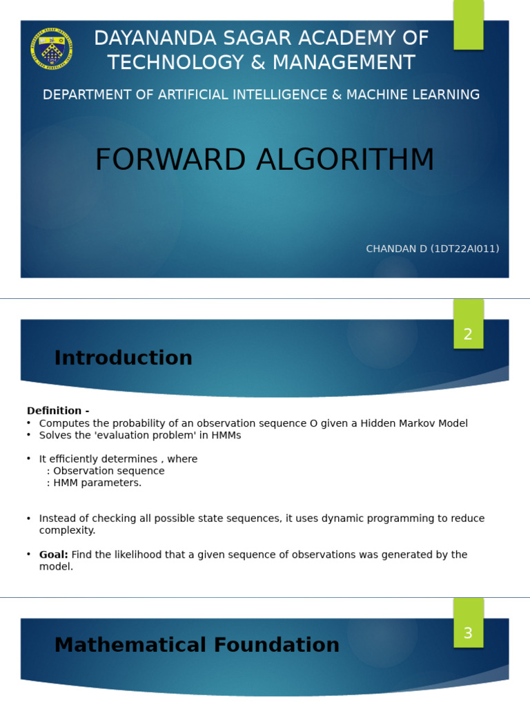 Forward Algorithm ML Ppt | PDF